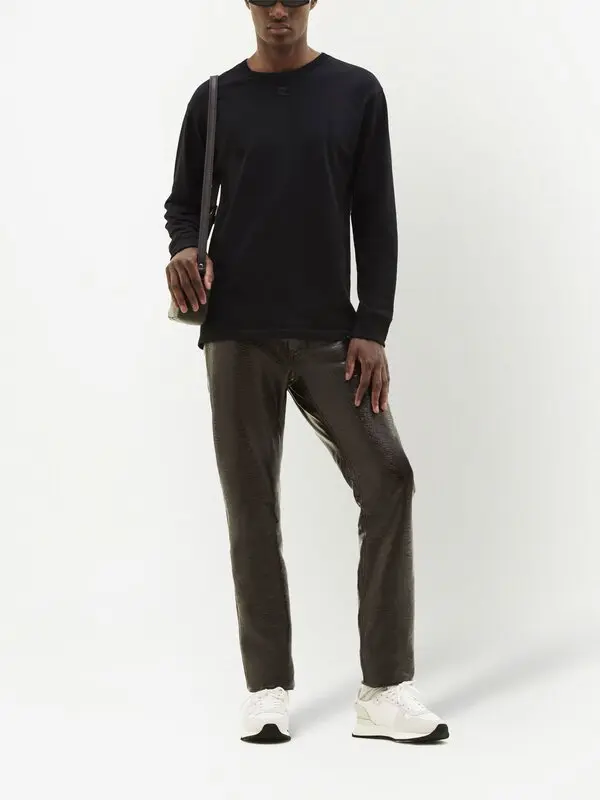 COURREGES Slim-cut Vinyl Trousers - Brown