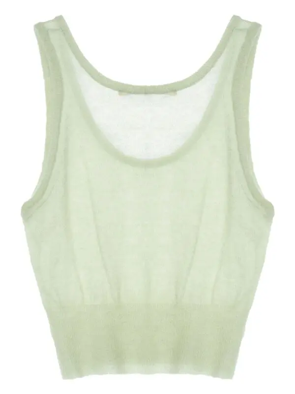 Auralee Sheer Knitted Tank Top In Green - 39% Off | Editorialist