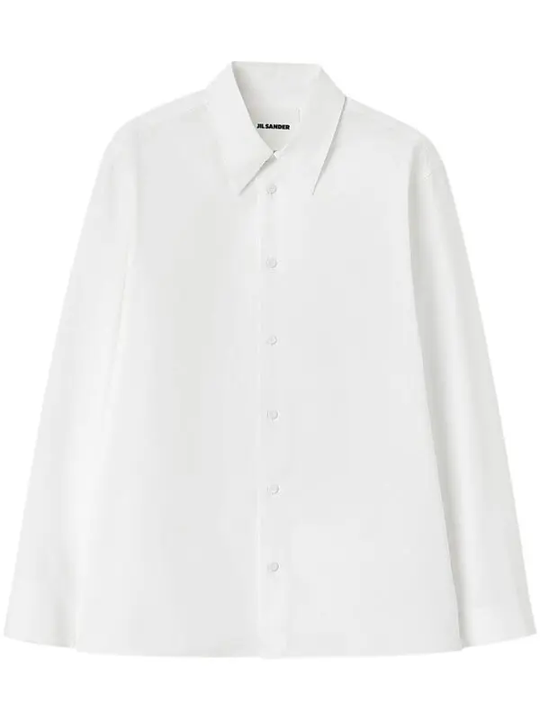 JIL SANDER Long-sleeved Cotton Shirt - White