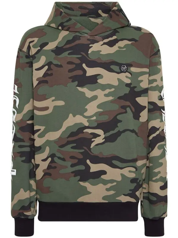 Philipp Plein Camouflage-pattern Hoodie