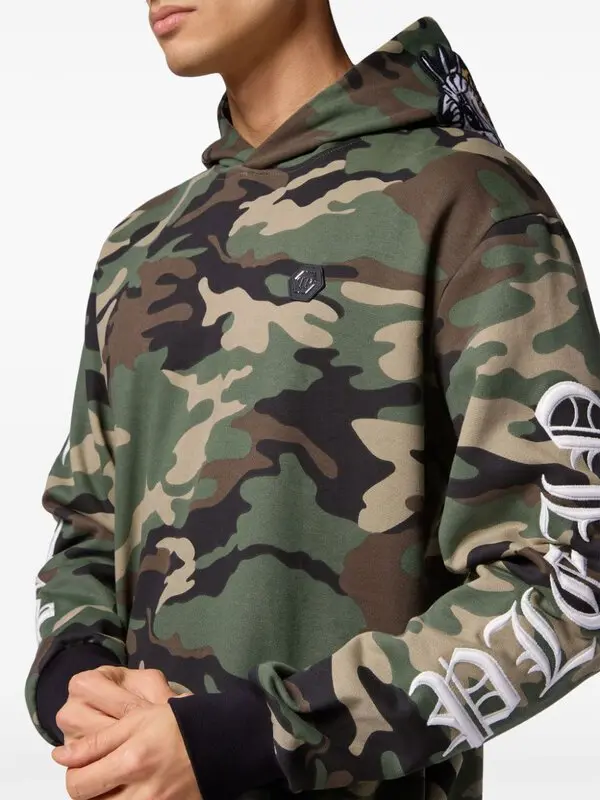 Philipp Plein Camouflage-pattern Hoodie