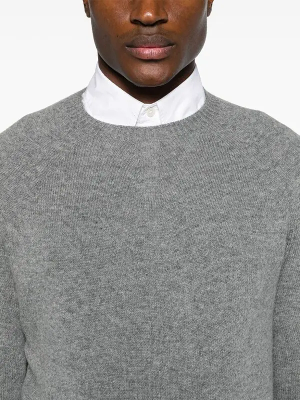 JIL SANDER Crew-neck Wool-blend Jumper - Grey