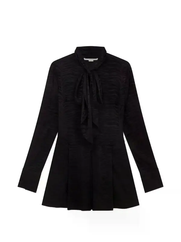 Stella McCartney Tiger-print Organic Silk Minidress - Black