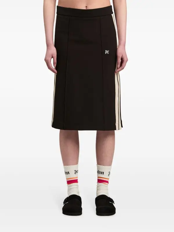 Palm Angels Monogram Midi Skirt - Black