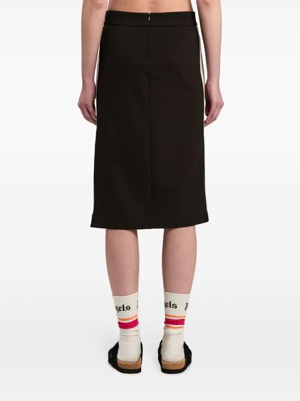 Palm Angels Monogram Midi Skirt - Black