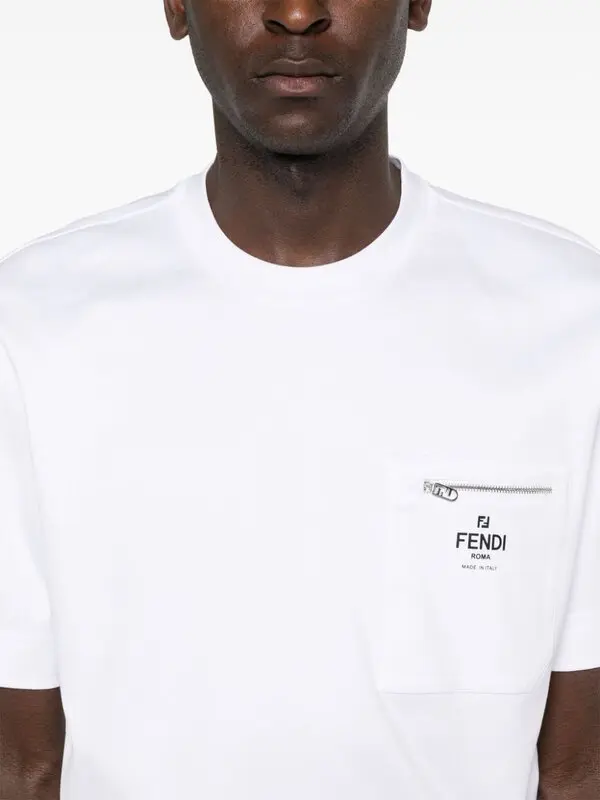 Fendi Logo-print Cotton T-shirt - White