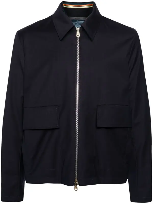 Paul Smith Zipped Wool Shirt Jacket - Blue