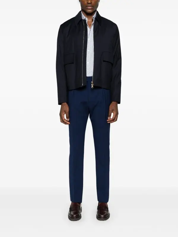 Paul Smith Zipped Wool Shirt Jacket - Blue