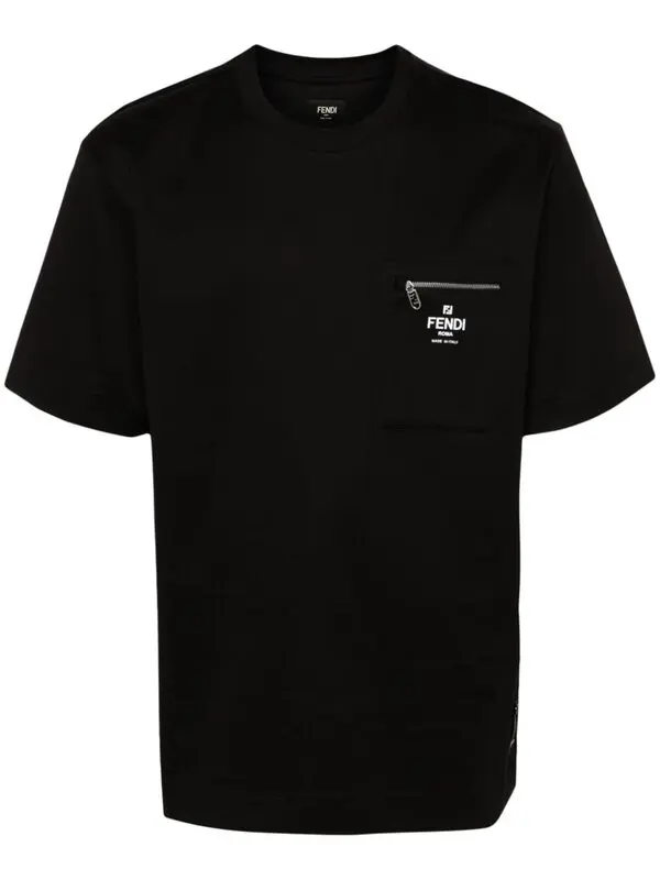 Fendi Logo-print Cotton T-shirt - Black