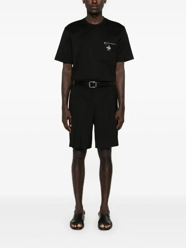 Fendi Logo-print Cotton T-shirt - Black