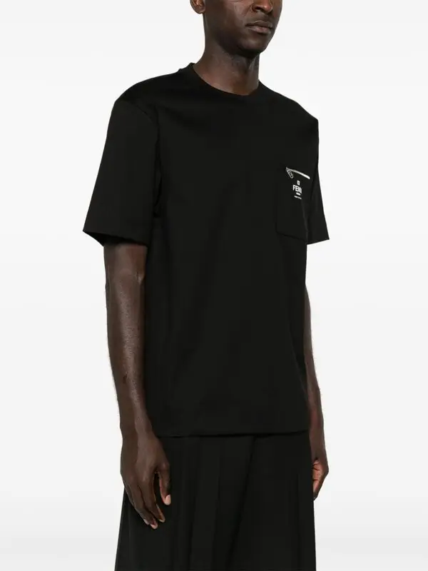 Fendi Logo-print Cotton T-shirt - Black