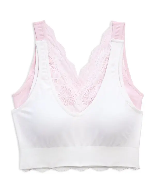 Honeydew Intimates Caitlyn Reversible Bralette, Set Of 2 - White/cotton Candy