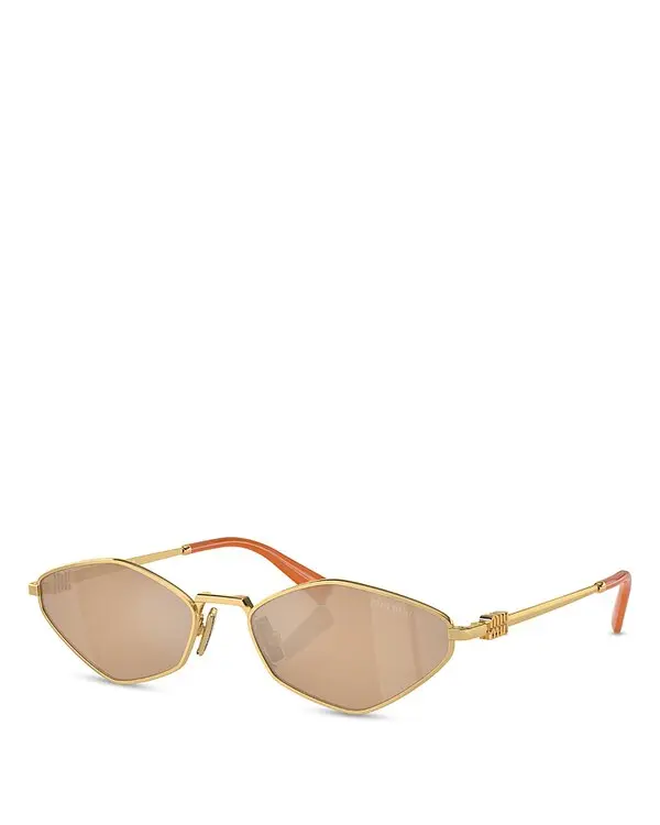 Miu Miu Cat Eye Sunglasses - Gold/tan Mirrored Solid