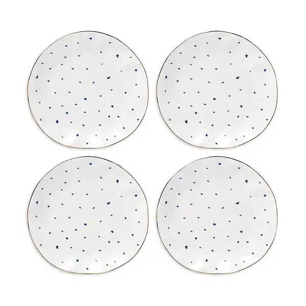 LENOX Blue Bay 4-piece Dinner Plate Set - Dots