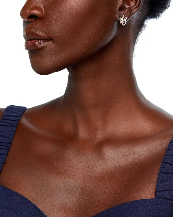 Bloomingdale'S Diamond Multi Row Hoop Earrings