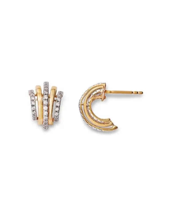 Bloomingdale'S Diamond Multi Row Hoop Earrings
