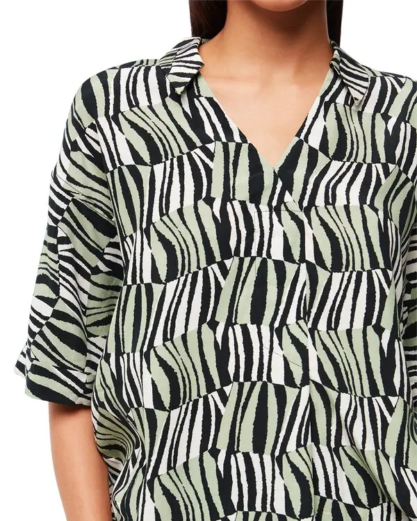 Whistles Checkerboard Tiger Boxy Shirt