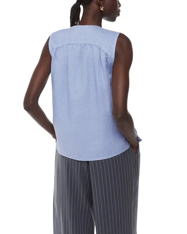 Whistles Laura Linen Tank Top - Blue