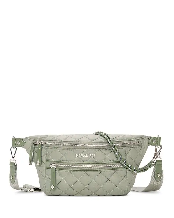 Mz Wallace Small Crosby Sling Bag - Agave Green/silver