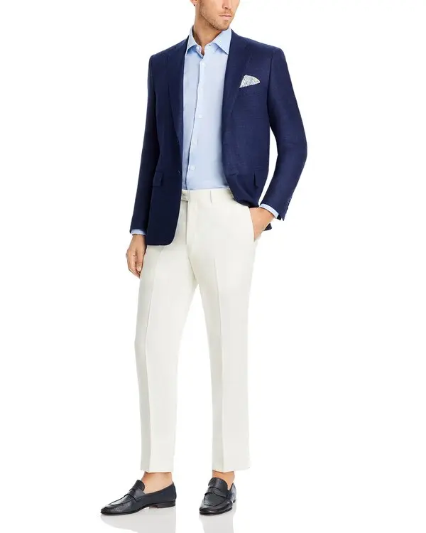 Canali Siena Melange Textured Sport Coat - Blue