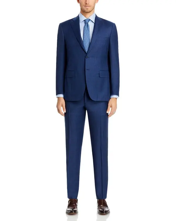 Canali Siena Screenweave Solid Regular Fit Suit - Navy