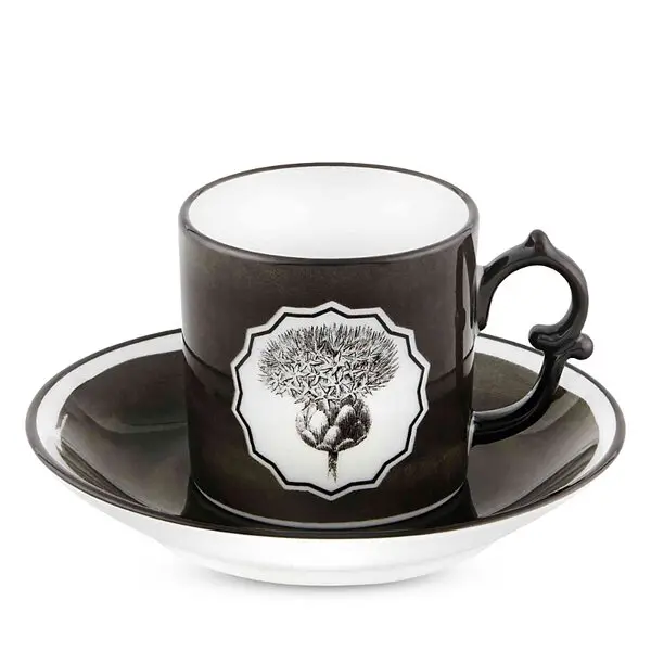 VISTA ALEGRE Herbariae Christian Lacroix Coffee Cup And Saucer - Black