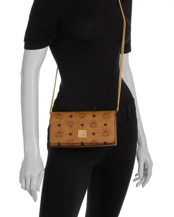 Mcm Aren Visetos Crossbody - Cognac