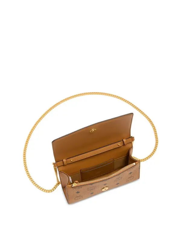 Mcm Aren Visetos Crossbody - Cognac