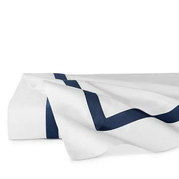 SFERRA Estate Flat Sheet, Full/queen - White/navy