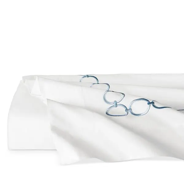 SFERRA Catena Flat Sheet, Twin - White/sea
