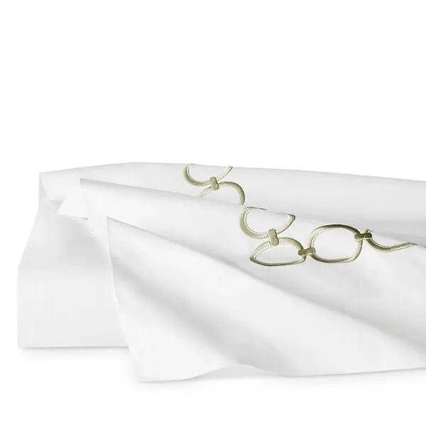 SFERRA Catena Flat Sheet, Twin - White/willow