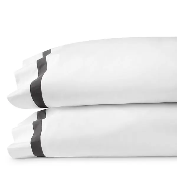 SFERRA Estate Pillowcase Set, King - White/charcoal