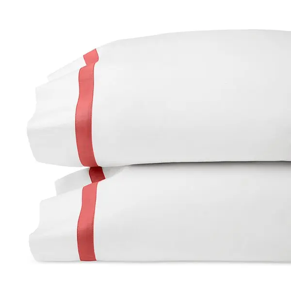 SFERRA Estate Pillowcase Set, King - White/persimmon