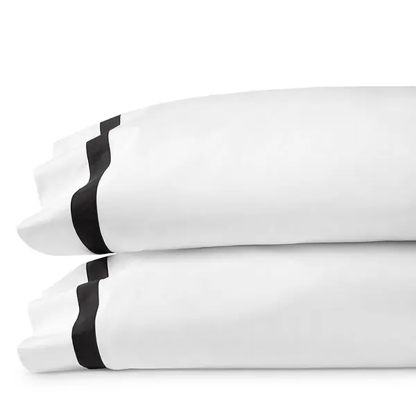 SFERRA Estate Pillowcase Set, Standard - White/black
