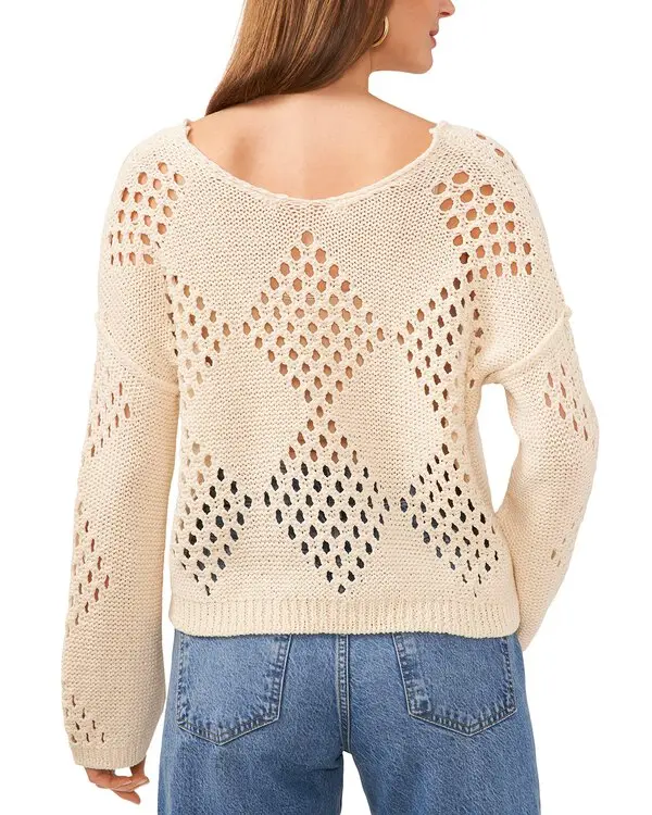 Vince Camuto Diamond Pointelle Sweater