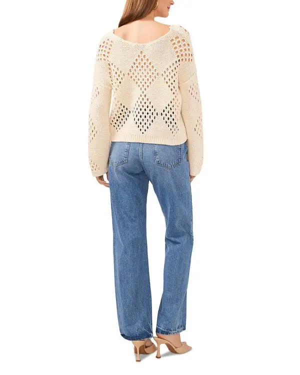 Vince Camuto Diamond Pointelle Sweater