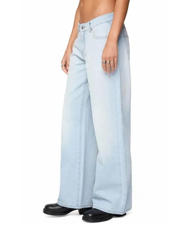 EDIKTED Magda Low Rise Jeans - Light-blue