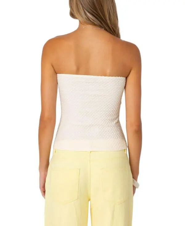 EDIKTED Albina Textured Tube Top - Cream