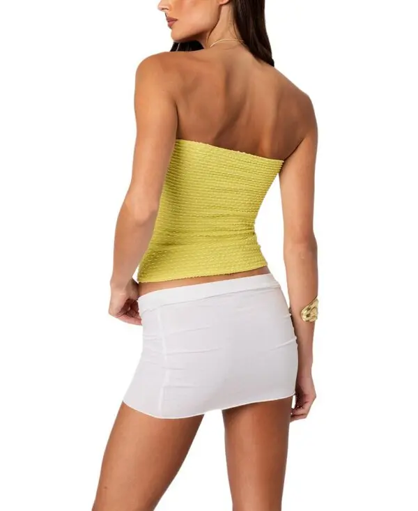EDIKTED Albina Textured Tube Top - Green
