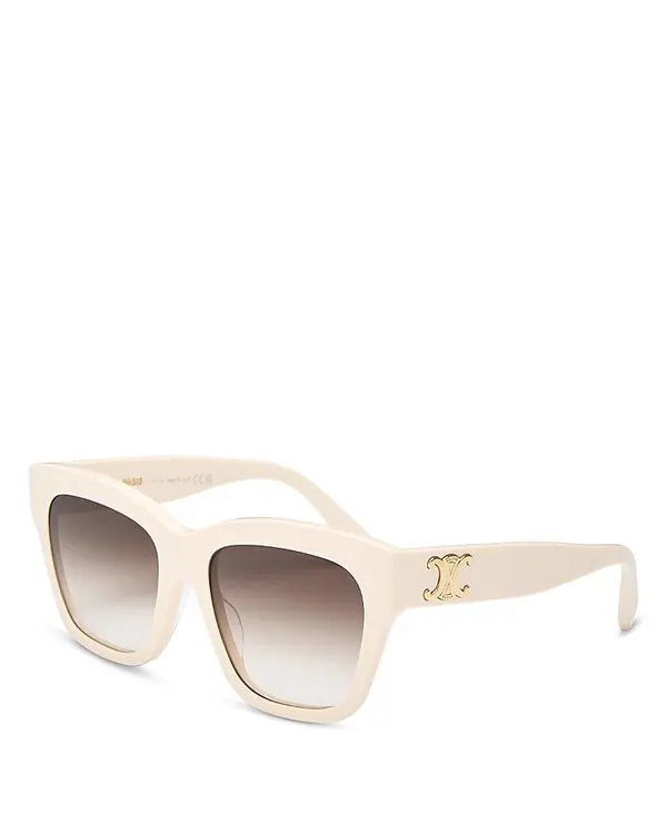 Celine 55mm Square Sunglasses - Ivory/brown Gradient