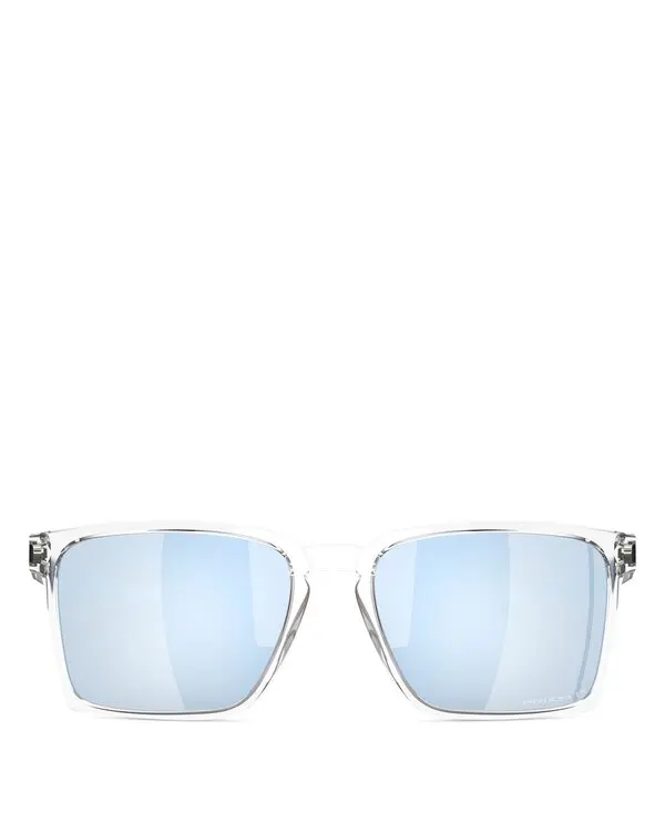 Oakley 56 Mm Polarized Rectangle Sunglasses - Clear/blue Polarized Solid