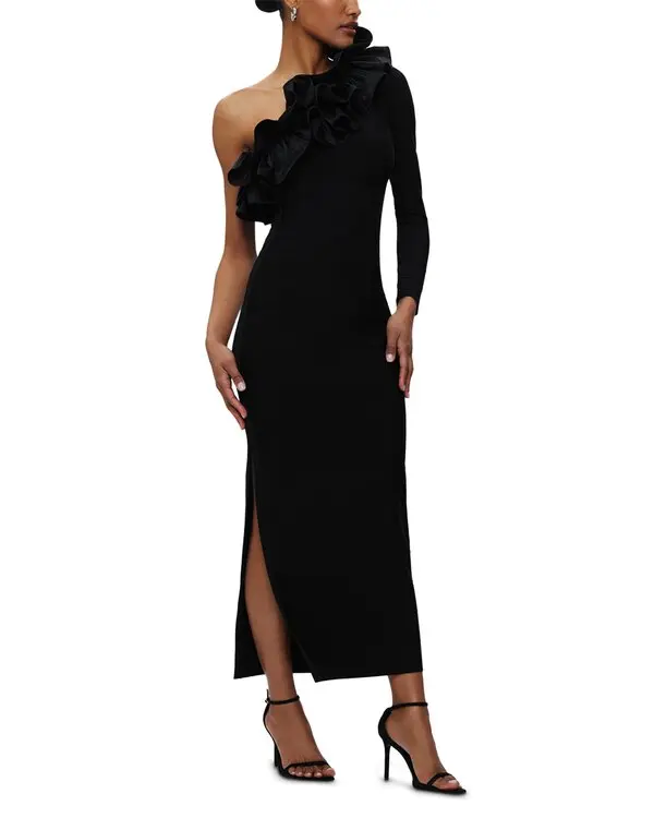 Herve Leger Asymmetric Ruffled Gown