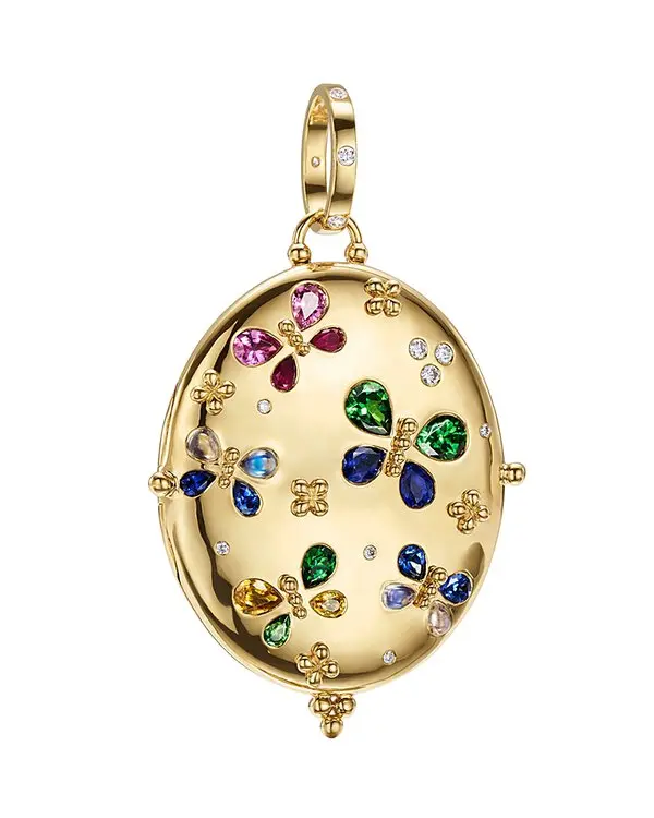 Temple St. Clair 18k Yellow Gold Butterfly Locket Pendant - Multi/gold