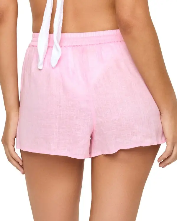 L*Space Rio Linen Cover Up Shorts - Rosewater