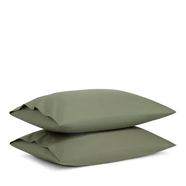 BROOKLINEN Classic Percale King Pillowcase Set - Fresh Moss