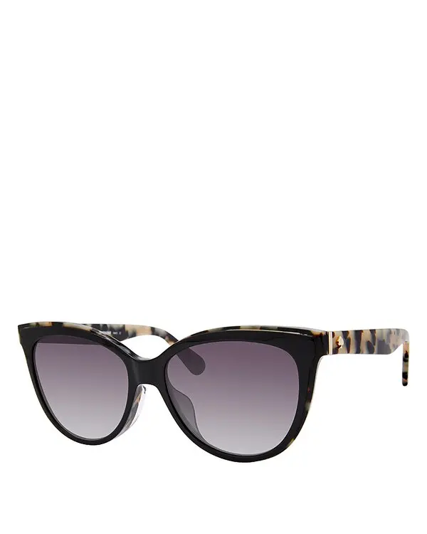 Kate Spade New York Daesha Cat Eye Sunglasses, 56mm - Black Havana/purple Polarized Gradient