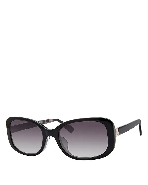 Kate Spade New York Dionna 52mm Rectangular Sunglasses - Black/gray Polarized Gradient