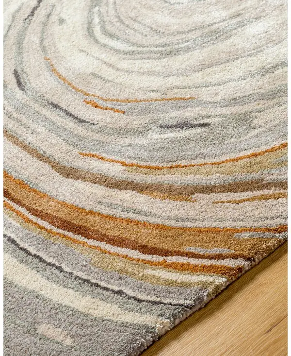 SURYA Kavita 23252 Round Area Rug, 6' X 6 - Charcoal