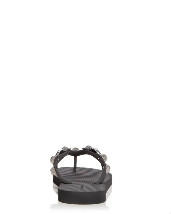 Balenciaga Cagole Studded Flip Flops - Noir