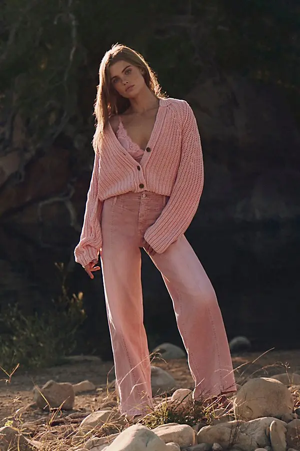Free People We The Free Libre Wide-leg Jeans - Bubblegum